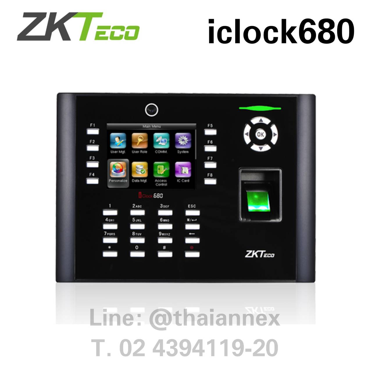 เครื่องสแกนลายนิ้วมือ ZK iClock 680